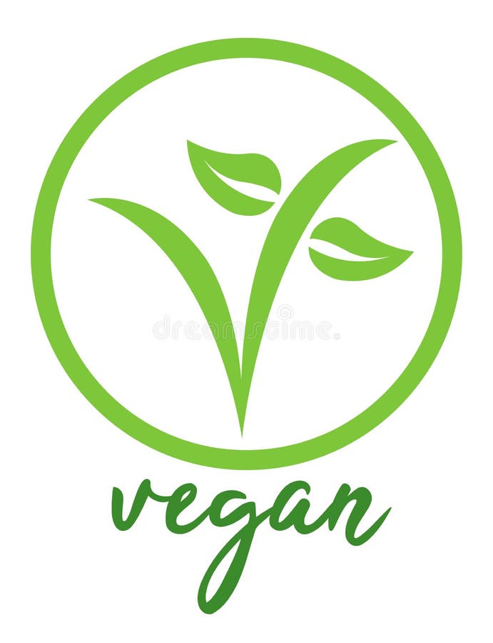 Símbolo Vegetariano Con El Logotipo De Las Hojas, Del Vegano Y De La ...