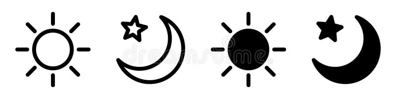 Símbolo Del Símbolo Del Icono De Sol Y Luna. Ilustración del Vector ...