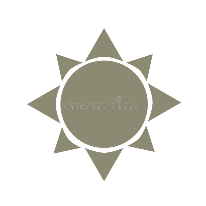 El icono del sol. Símbolo. stock de ilustración. Ilustración de emblema ...