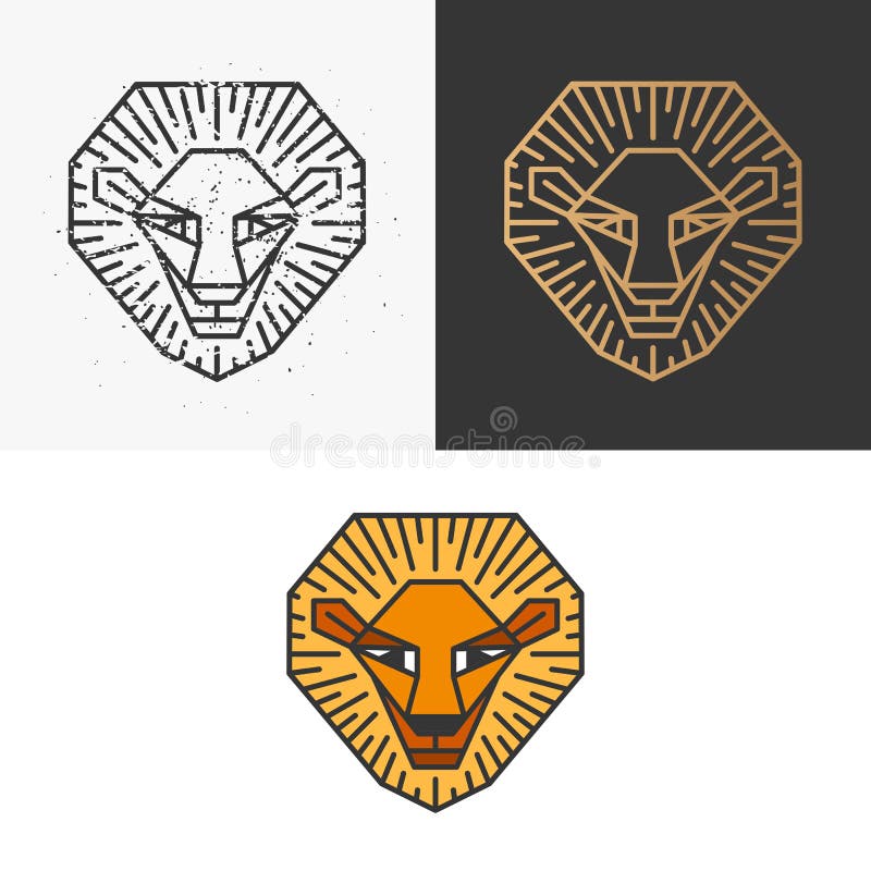 Símbolo Del León Del Esquema Ilustración del Vector - Ilustración de ...