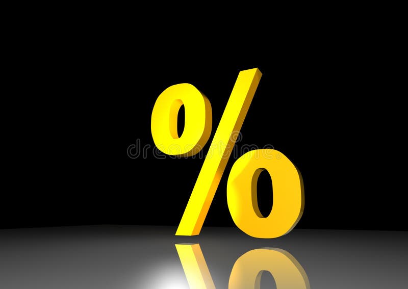 Icono De Oro Brillante Del Símbolo Del Porcentaje Ilustración del ...