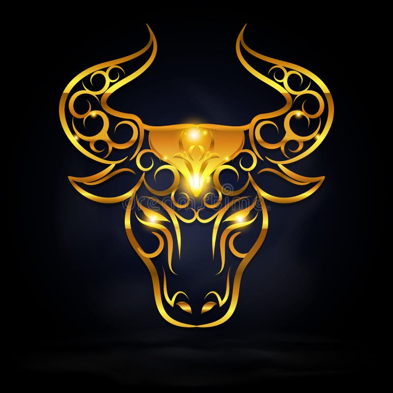 Símbolo del toro del oro ilustración del vector. Ilustración de aislado ...