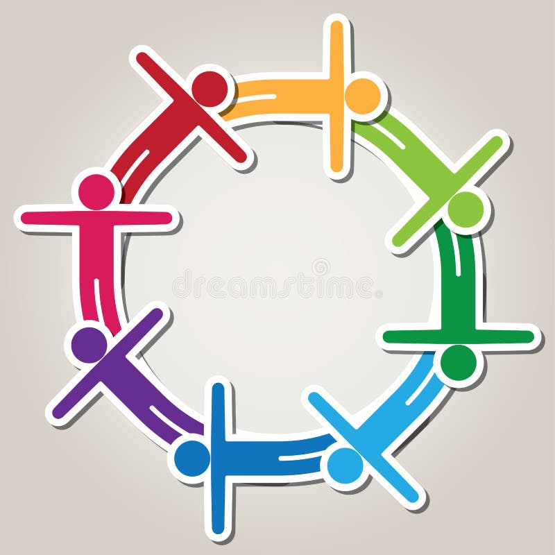 Logotipo Del Círculo Del Trabajo En Equipo 6 Ilustración del Vector ...