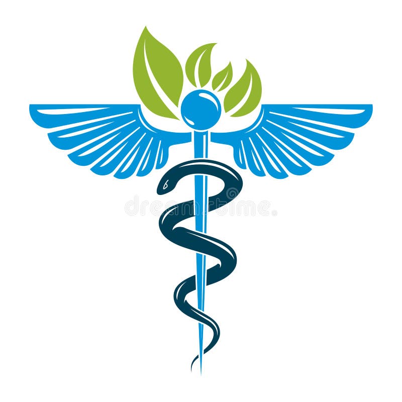Ícone Do Vetor Do Caduceus Da Farmácia, Logotipo Incorporado Médico ...