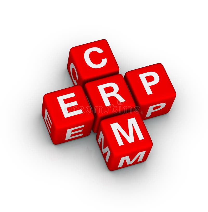 Símbolo do ERP e do CRM ilustração stock. Ilustração de empresa - 28246819