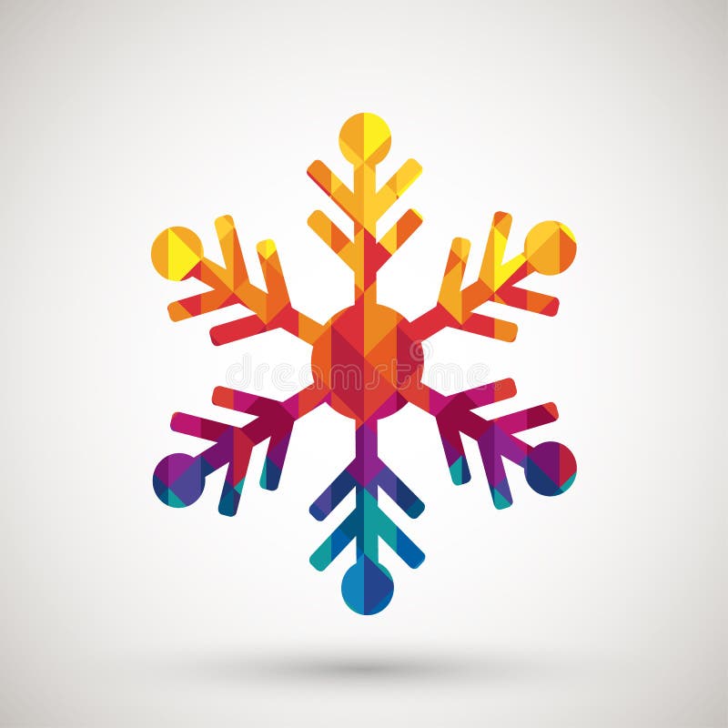 Símbolo Do Floco De Neve Com Diamante Colorido Ilustração do Vetor ...
