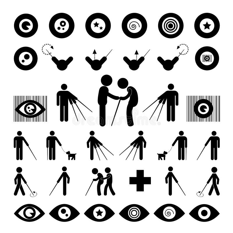 Símbolo do homem cego ilustração do vetor. Ilustração de barra - 51268435