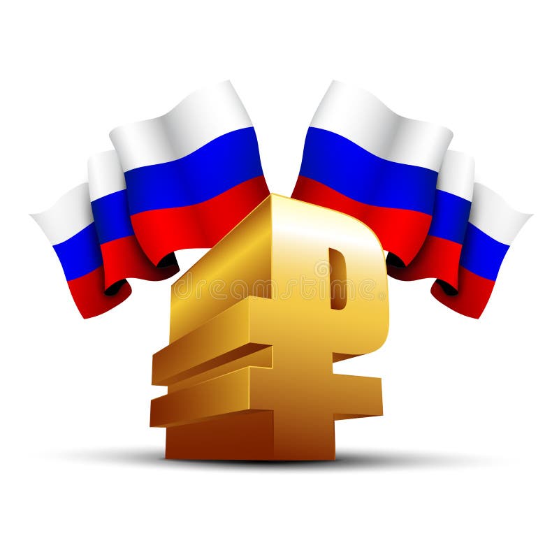 Símbolo Do Rublo Com Bandeira Do Russo Ilustração do Vetor - Ilustração ...