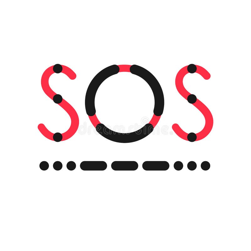 Símbolo Do SOS No Código Morse Internacional Ilustração do Vetor ...
