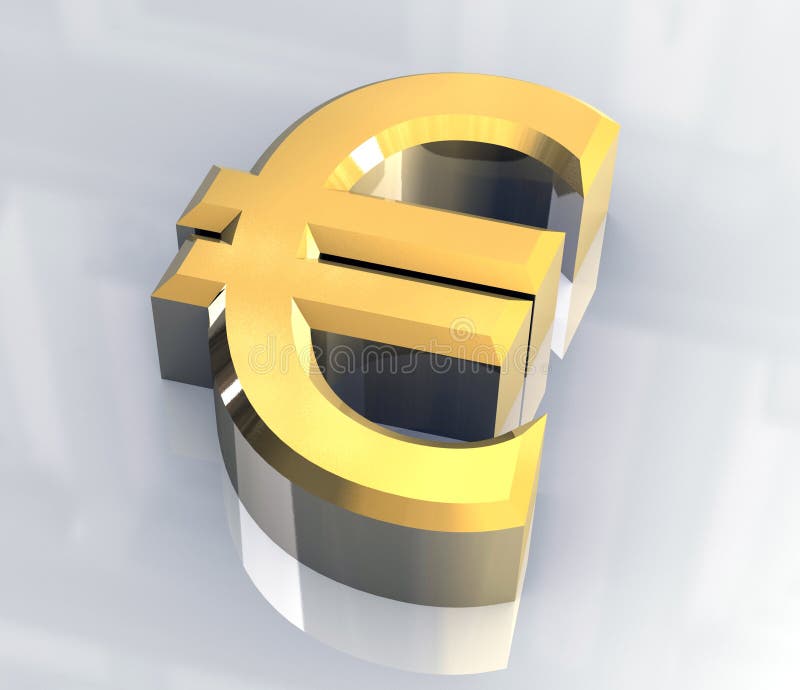 Símbolo Del Euro En Oro (3D) Stock de ilustración - Ilustración de ...