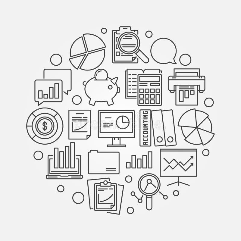 Símbolo Redondo Da Contabilidade Financeira Ilustração do Vetor ...