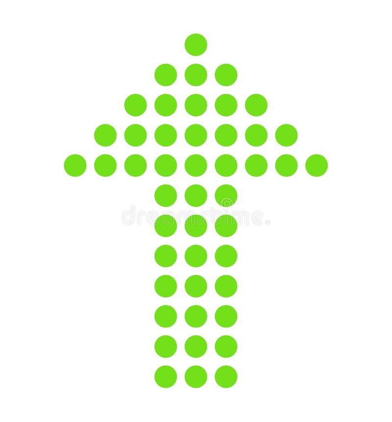 Símbolo Verde Isolado Da Seta Feito Acima Dos Pontos Ilustração Stock ...