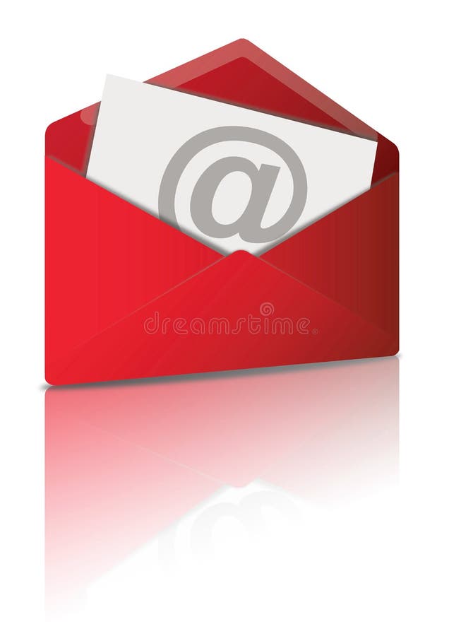 Símbolo vermelho do email ilustração stock. Ilustração de computador ...