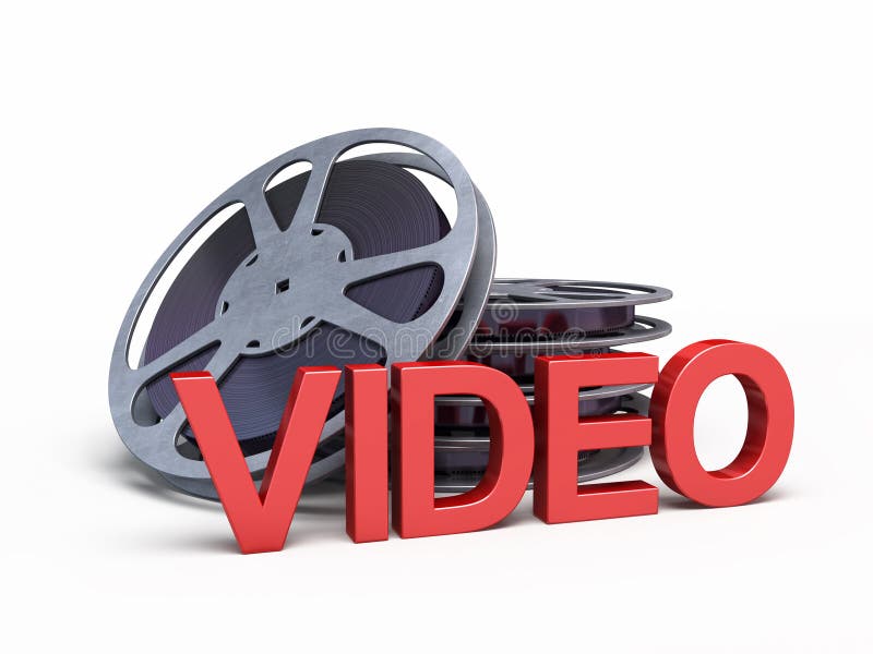 Símbolo video del concepto stock de ilustración. Ilustración de blanco ...