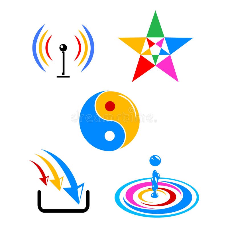 Símbolos Coloridos Del Vector Ilustración del Vector - Ilustración de ...