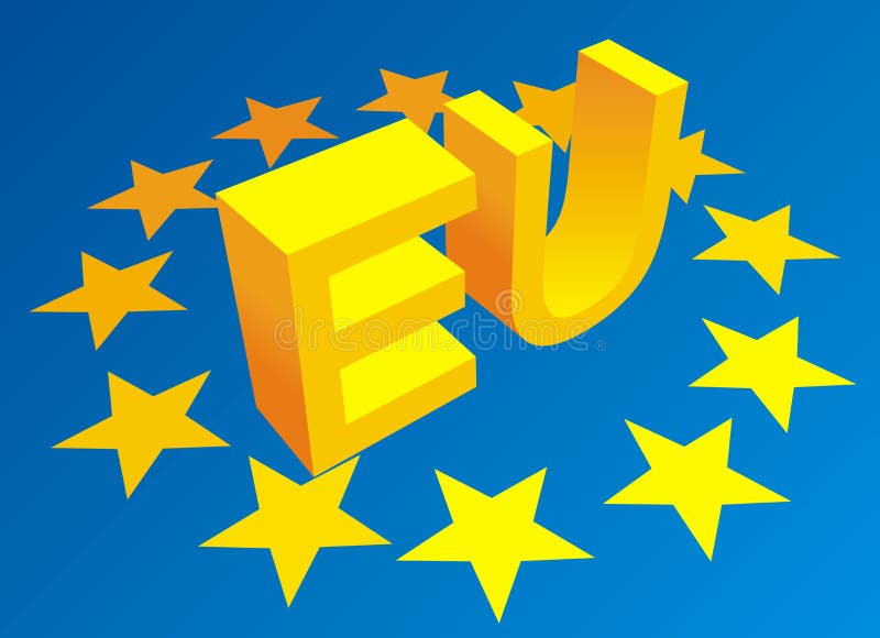 Símbolos da União Europeia ilustração do vetor. Ilustração de elemento ...