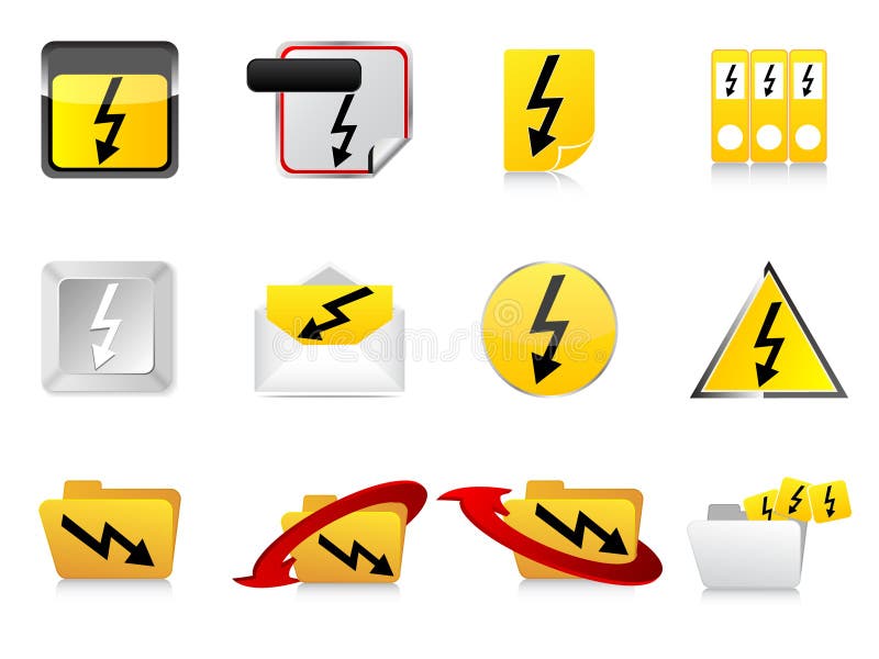 Símbolos de alto voltaje ilustración del vector. Ilustración de activo ...