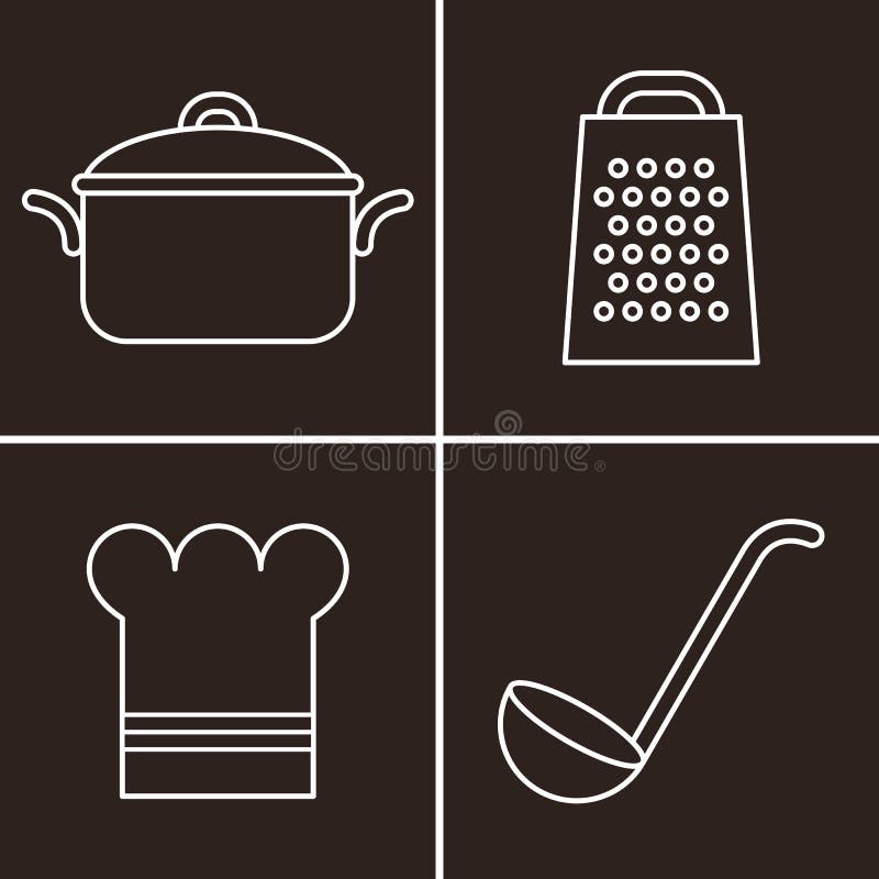Símbolos de la cocina ilustración del vector. Ilustración de guante ...