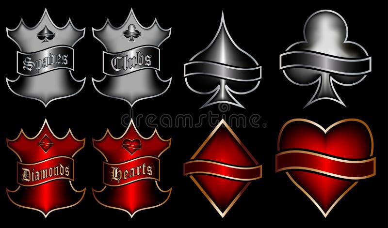 Símbolos De Los Naipes Con Los Emblemas Ilustración del Vector ...