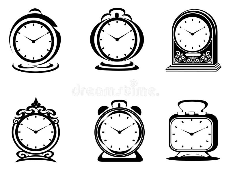 Símbolos del reloj stock de ilustración. Ilustración de alto - 1541868