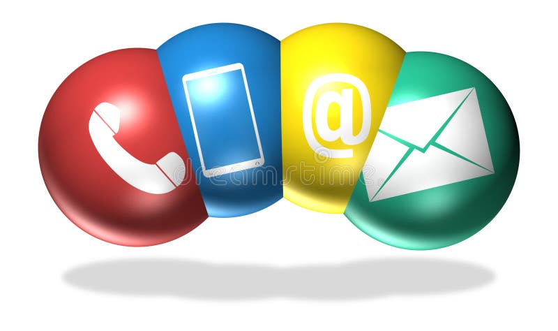 Símbolos Do Contato - Telefone, Correio, Vetor Liso Do ícone Do ...