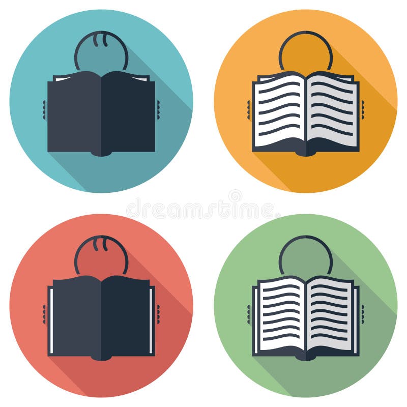 Símbolos Do Estudante Que Leem Um Livro Ilustração do Vetor ...