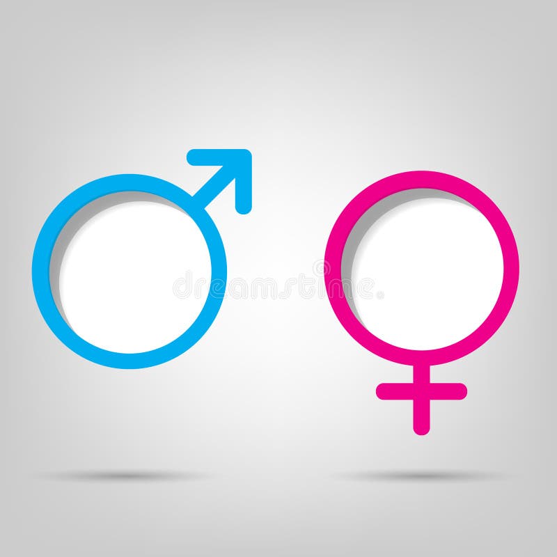 Símbolos de género ilustração do vetor. Ilustração de sexos - 26508522