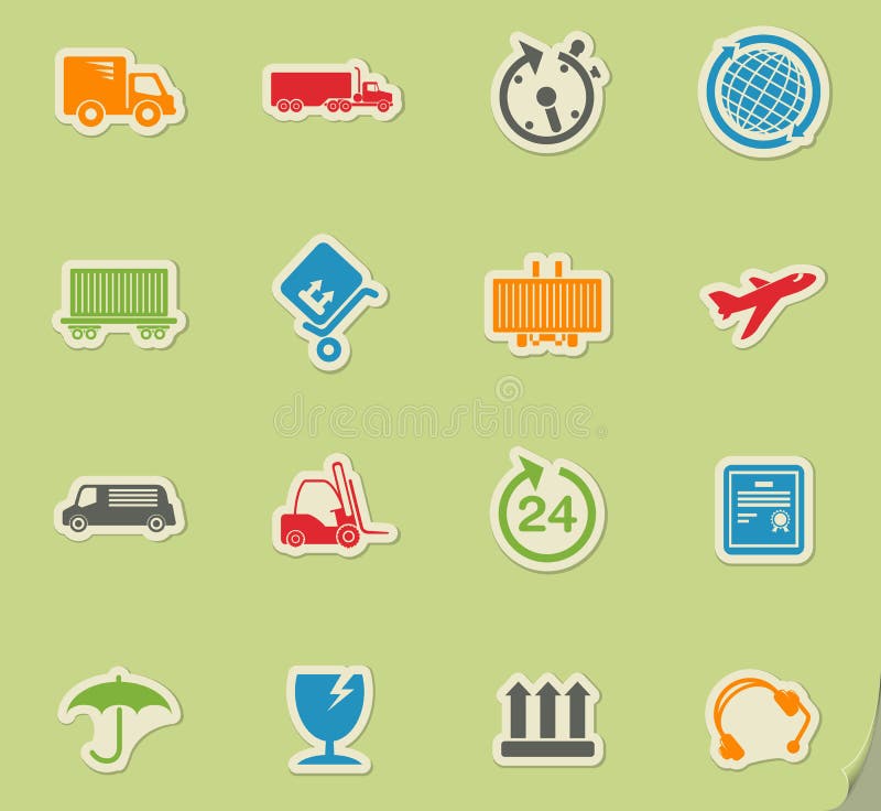 Símbolos Do Transporte De Carga Ilustração do Vetor - Ilustração de ...