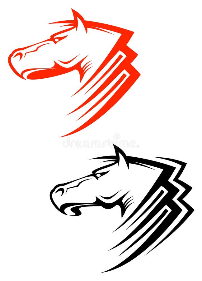 Símbolos dos cavalos ilustração do vetor. Ilustração de preto - 13654996