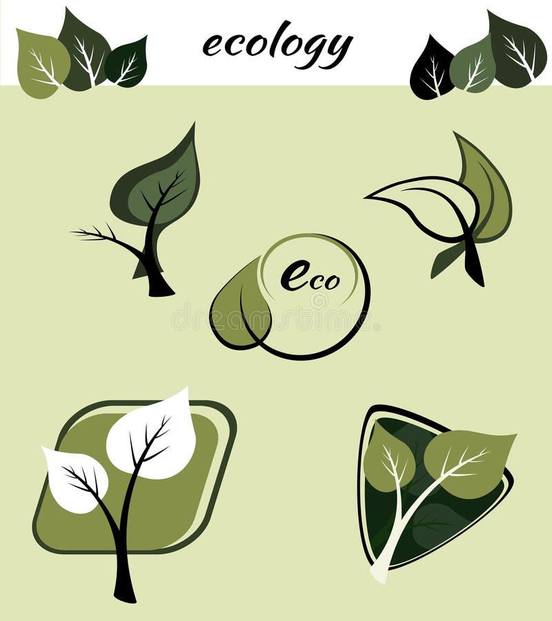 Símbolos ecológicos ilustración del vector. Ilustración de planta ...