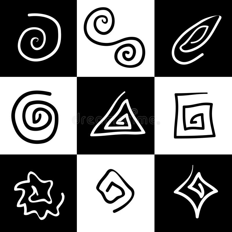 Símbolos místicos stock de ilustración. Ilustración de espiral - 2900931