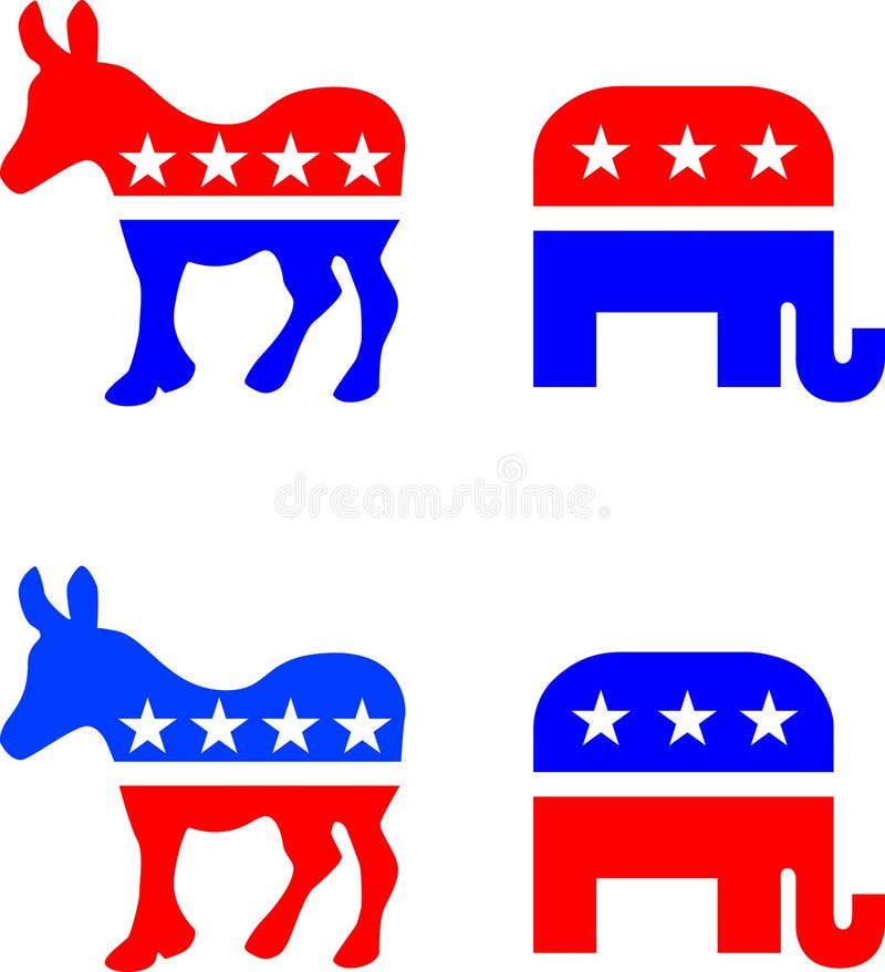 Símbolos Americanos Do Partido Político Foto Editorial - Ilustração de ...