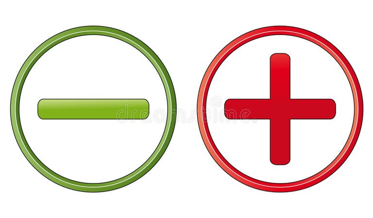 Simbolo Positivo E Negativo Ilustrações, Vetores E Clipart De Stock ...