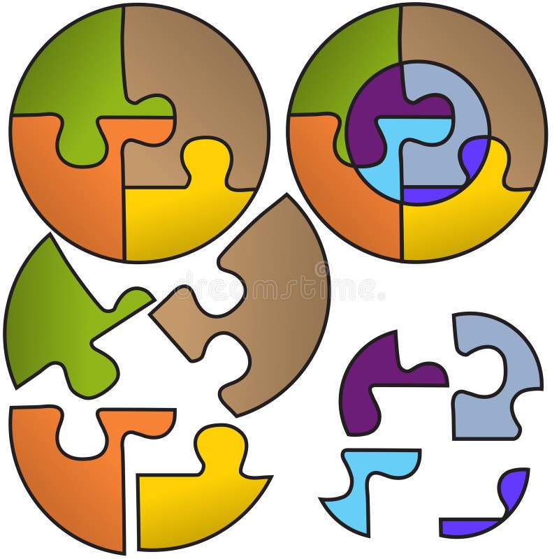 Símbolos Redondos Del Rompecabezas Ilustración del Vector - Ilustración ...