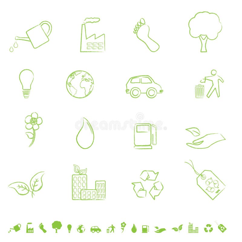 Símbolos verdes de Eco ilustración del vector. Ilustración de mundo ...