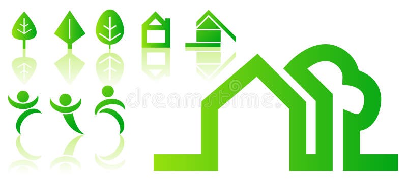 Símbolos verdes do vetor ilustração do vetor. Ilustração de ambiente ...