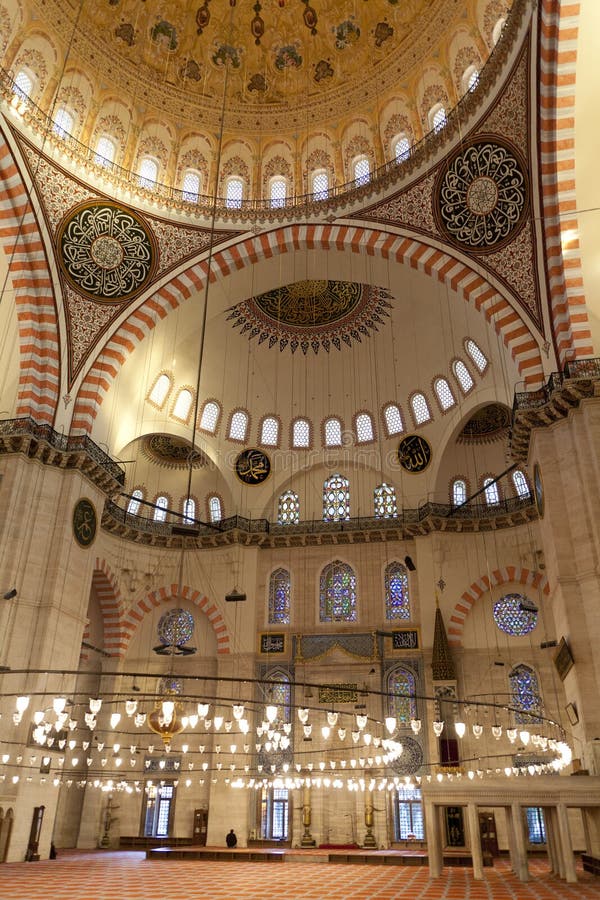 Mosque domes - inside view stock photo. Image of arabesque - 4356466