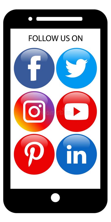 Social Media Icons on Mobile Screen Editorial Photo - Illustration of ...