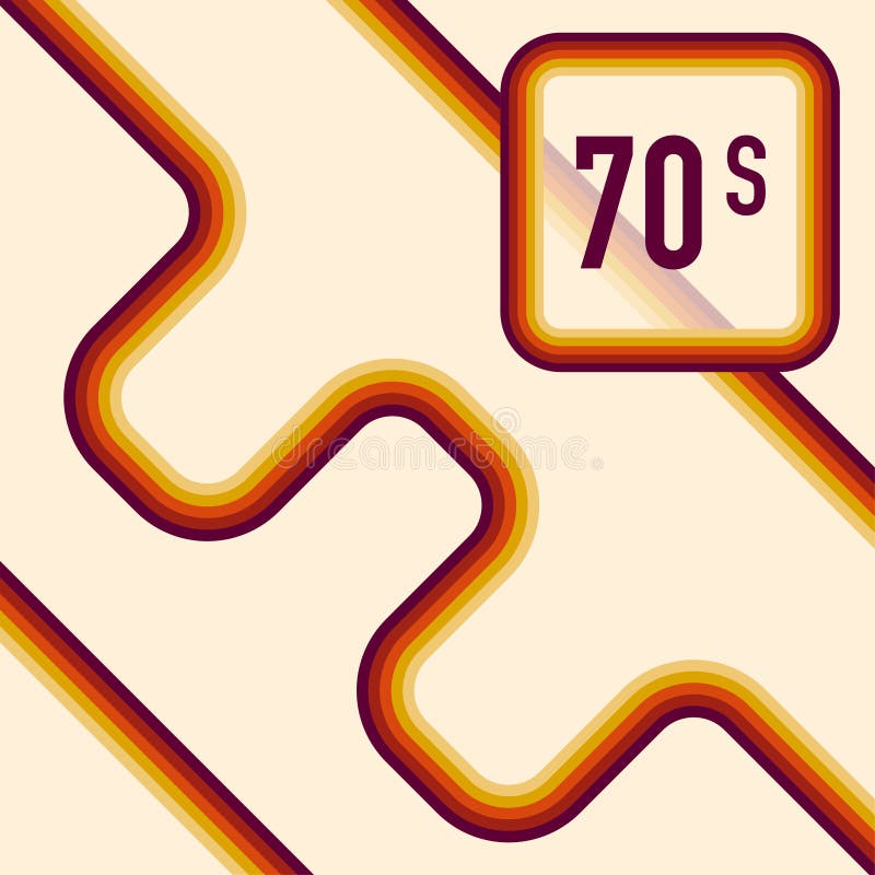 70s, 1970 Abstract Vector Stock Retro Lines Background. Vector ...
