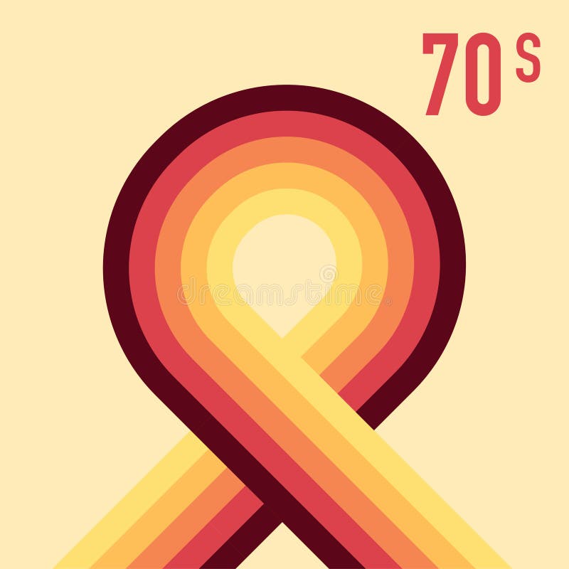 70s 1970 Abstract Vector Stock Retro Lines Background Vector