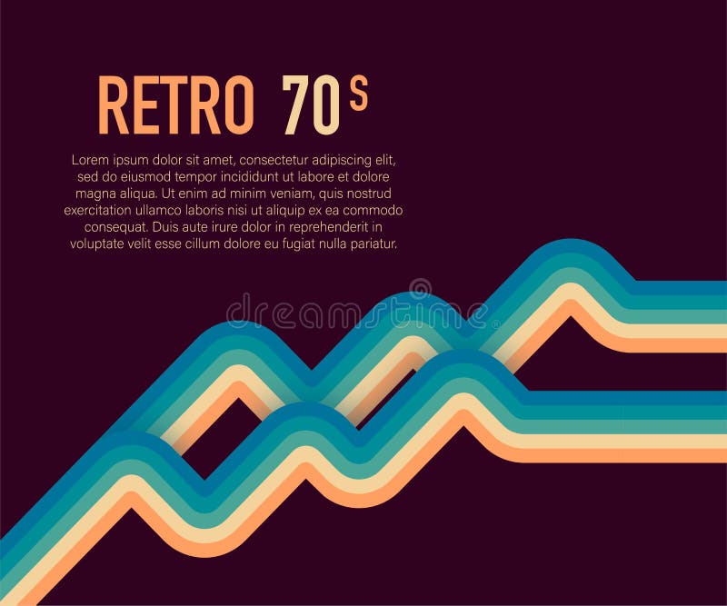 70s, 1970 Abstract Vector Stock Retro Lines Background. Vector ...