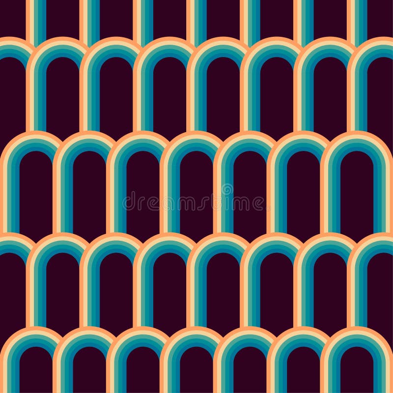 70s, 1970 Abstract Vector Stock Retro Lines Background. Vector ...