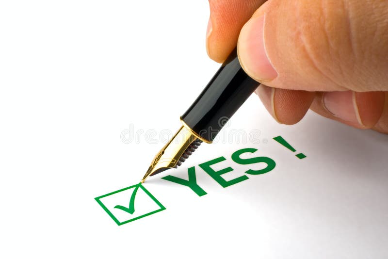 That s affirmative stock image. Image of gold, questionnaire - 5260777