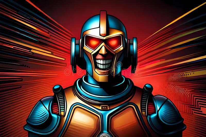 It S AI Time! - Creepy Grinning Android Robot Stock Illustration ...