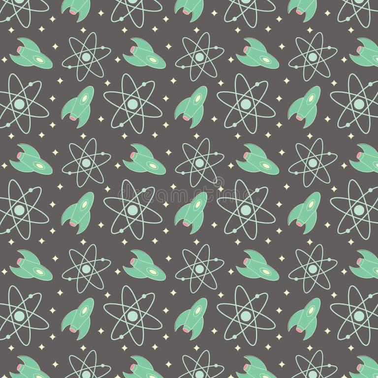 1950s Atomic Pattern Background Stock Vector - Illustration of tile ...