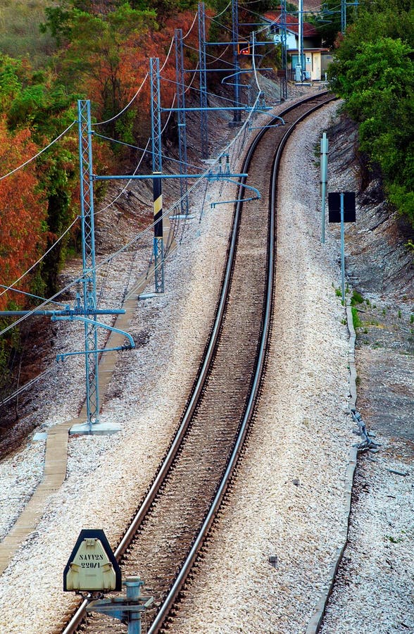 S bend railroad stock image. Image of support, bend, shrub - 3364029