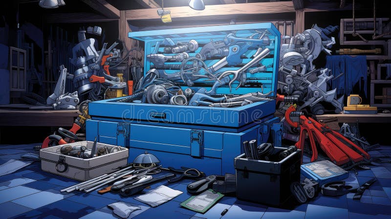 Cluttered's Blue Tool Box Ai Stock Illustrations – 2 Cluttered's Blue ...