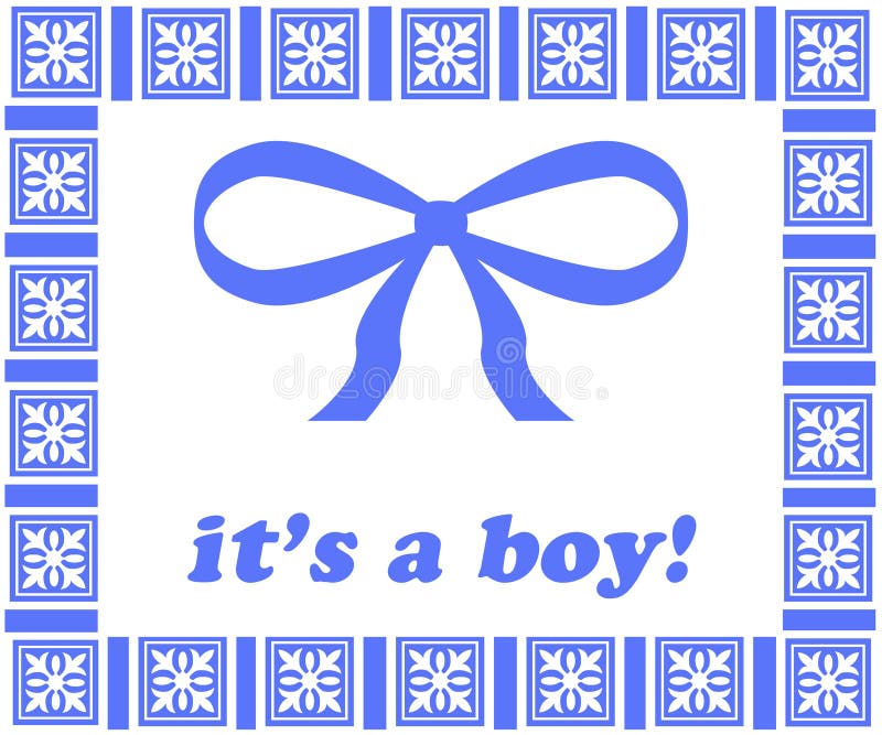 It s a Boy Tag_Blue Ribbon stock illustration. Illustration of frame ...