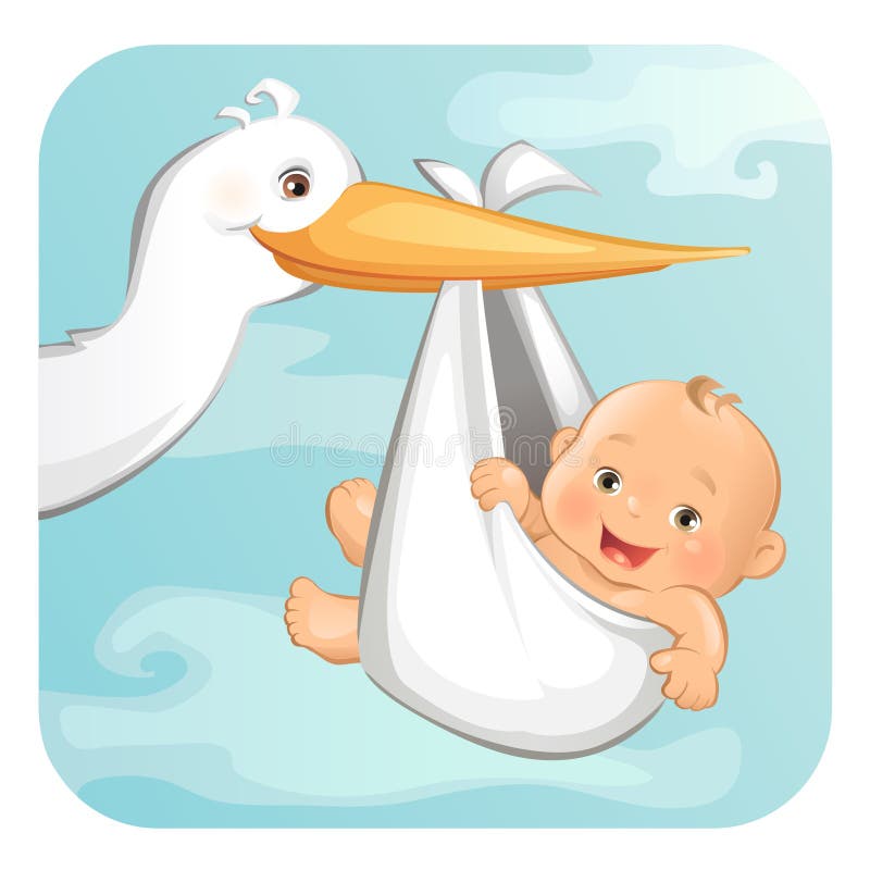 Flying Baby stock vector. Illustration of child, baby - 12787055