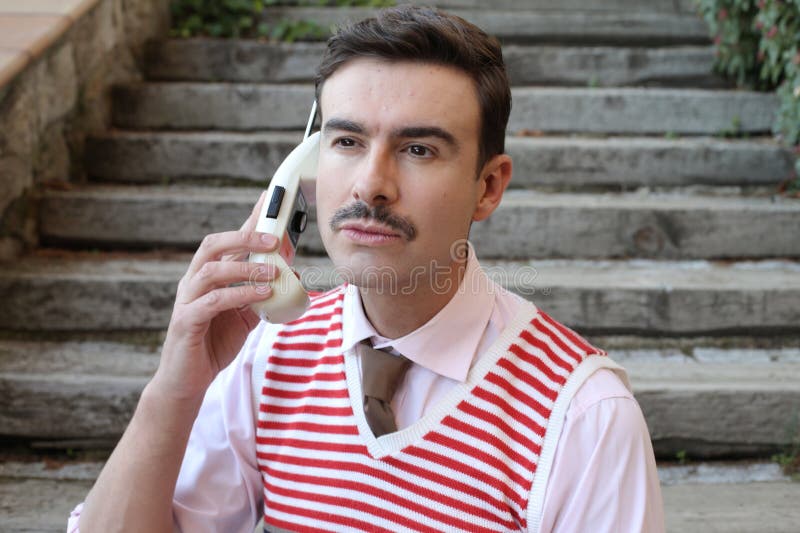 1990s Businessman Using the First Mobile Phone Stock Image - Image of ...